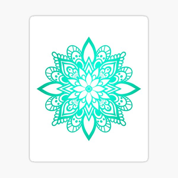 "sea foam color mandala " Sticker for Sale by shannyindigo | Redbubble