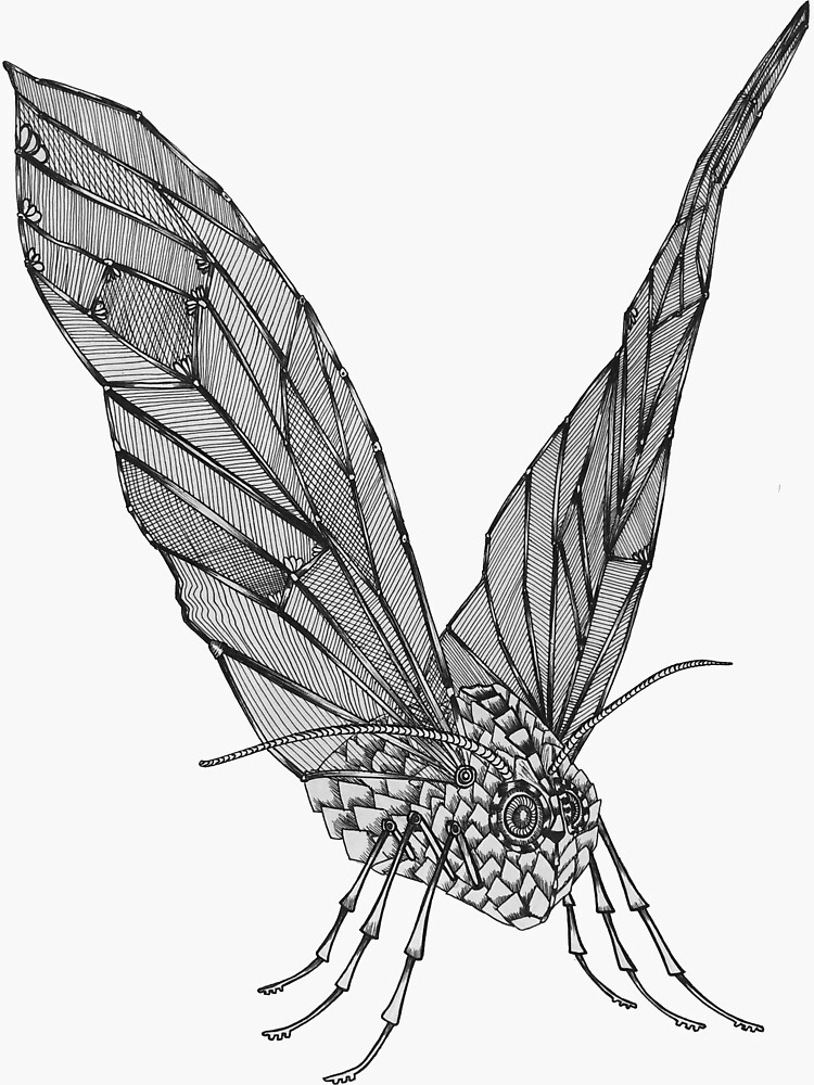 "Robotic Moth" Sticker for Sale by bea-zafra | Redbubble