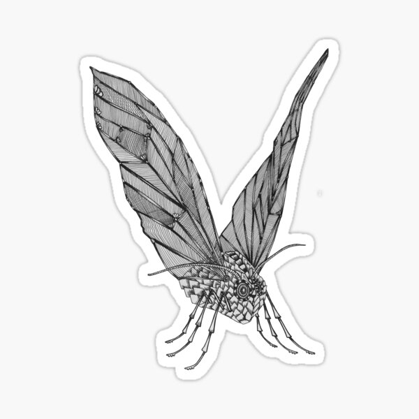 "Robotic Moth" Sticker for Sale by bea-zafra | Redbubble