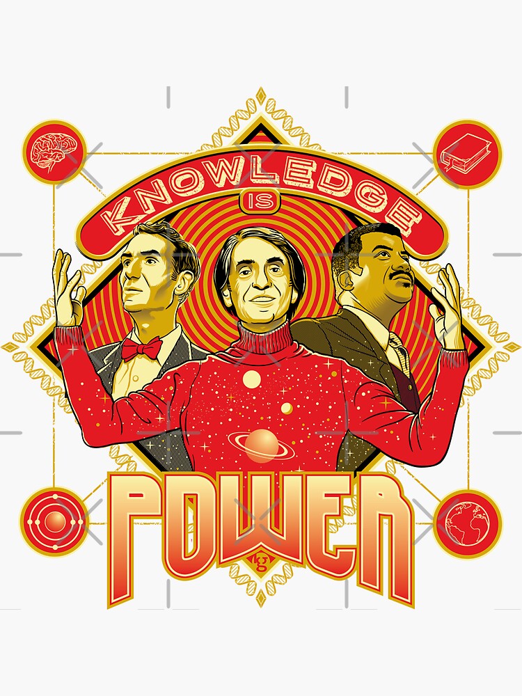 "Knowledge is Power" Sticker for Sale by kgullholmen | Redbubble