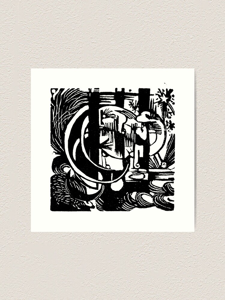 "Lizards, The Lizard King, Block Print, Psychedelic Art" Art Print by ...