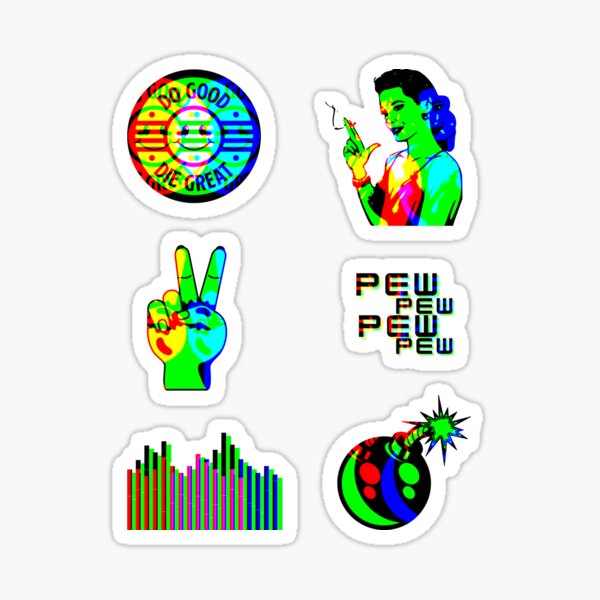 "Trippy Split Retro Pack" Sticker for Sale by Taphire | Redbubble