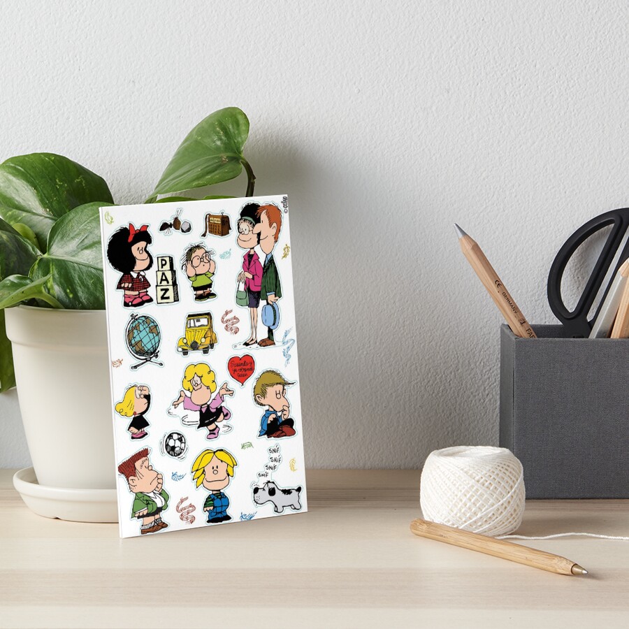 "Mafalda and her characters" Art Board Print for Sale by Stratoguayota ...