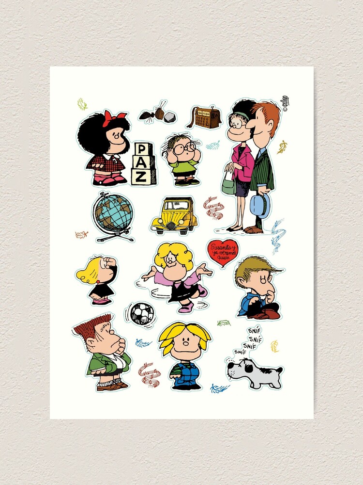 "Mafalda and her characters" Art Print for Sale by Stratoguayota ...