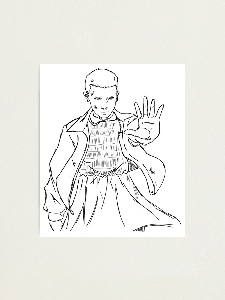 "Eleven / Stranger Things / Line Drawing" Photographic Print for Sale ...