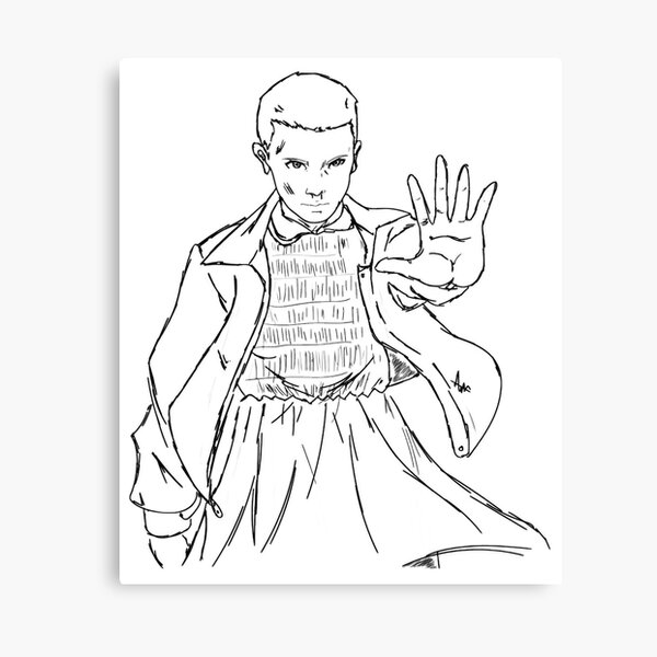 "Eleven / Stranger Things / Line Drawing" Canvas Print for Sale by ...