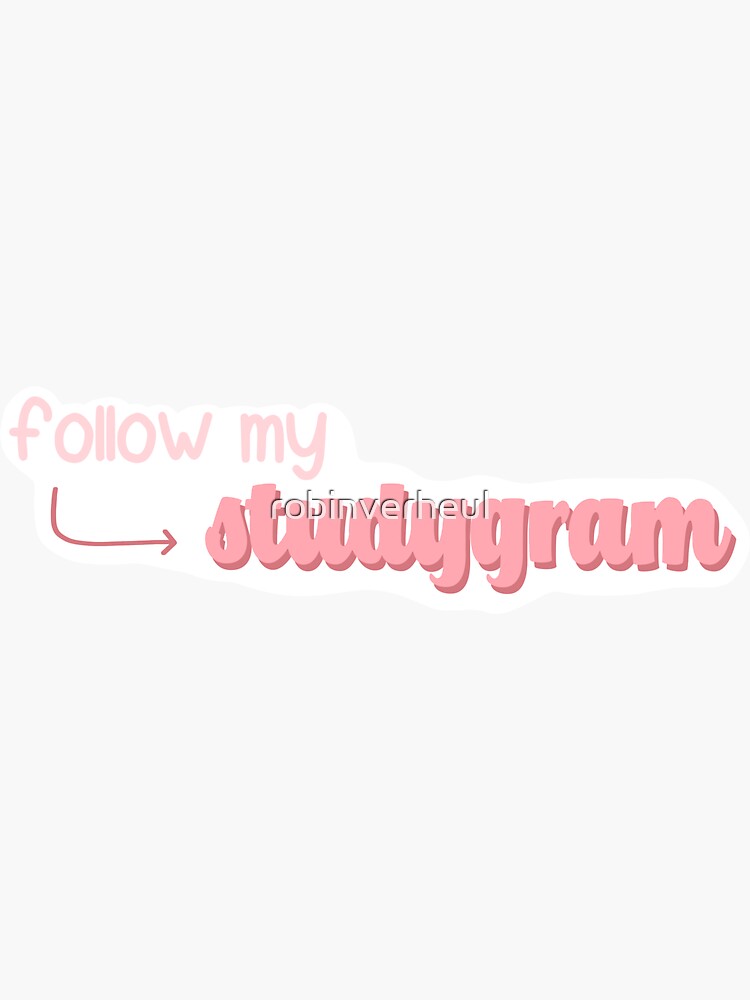 "studygram collection | follow my studygram" Sticker for Sale by ...