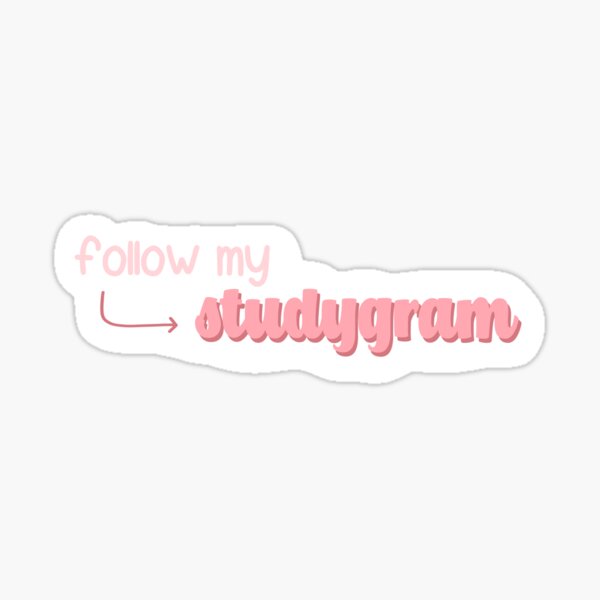 "studygram collection | follow my studygram" Sticker for Sale by ...