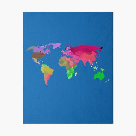 "Colorful World Map the colorful world map Planet earth map" Art Board ...