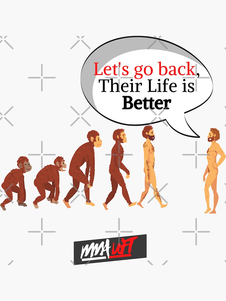 "evolution go back" Sticker by mma-wft | Redbubble