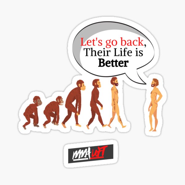 "evolution go back" Sticker by mma-wft | Redbubble