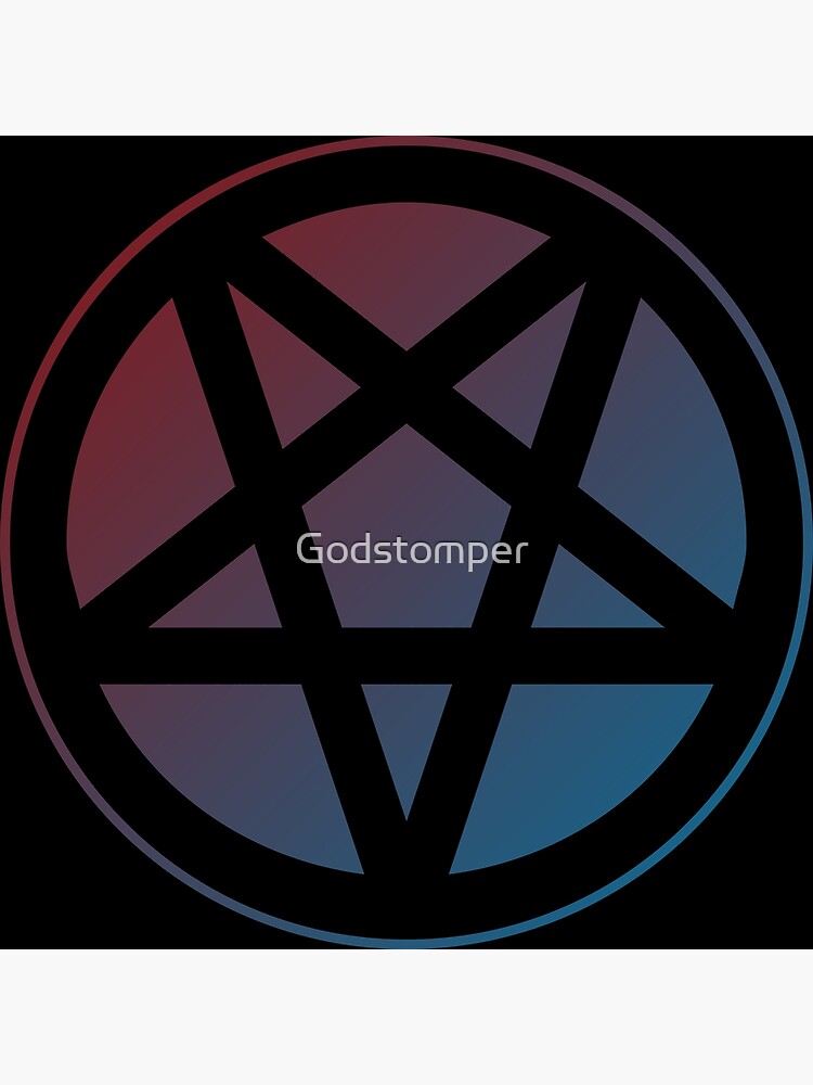 "Inverted Pentagram Red/Blue Color Gradient | Satanic" Poster for Sale ...