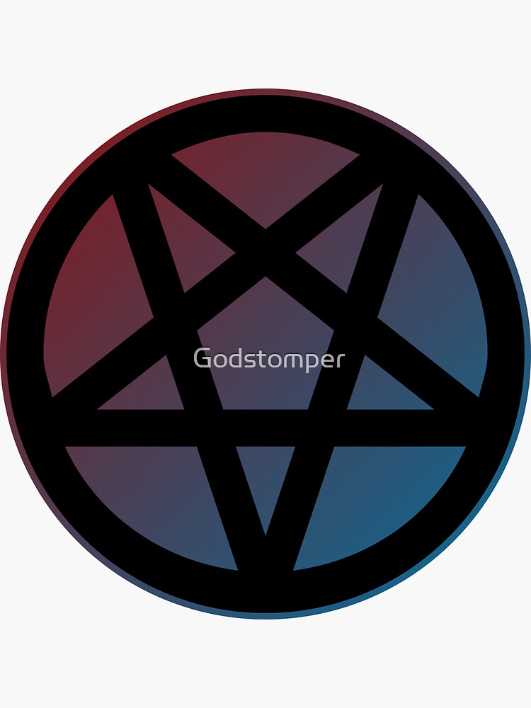 "Inverted Pentagram Red/Blue Color Gradient | Satanic" Sticker by ...