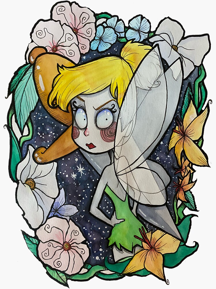 "Creepy Tinker Bell Tim Burton style" Sticker for Sale by RachelCB19 ...