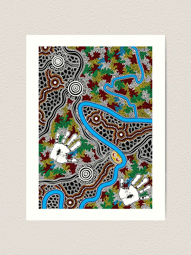 "Authentic Aboriginal Artwork - Twin Bridges with KG" Art Print for ...