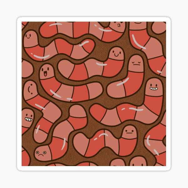 "Wonderful Wiggly Worms" Sticker for Sale by maddidoodles | Redbubble