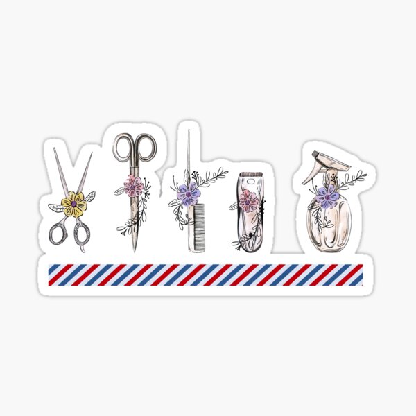 "Hairstylist hairdresser barber tools" Sticker for Sale by ...