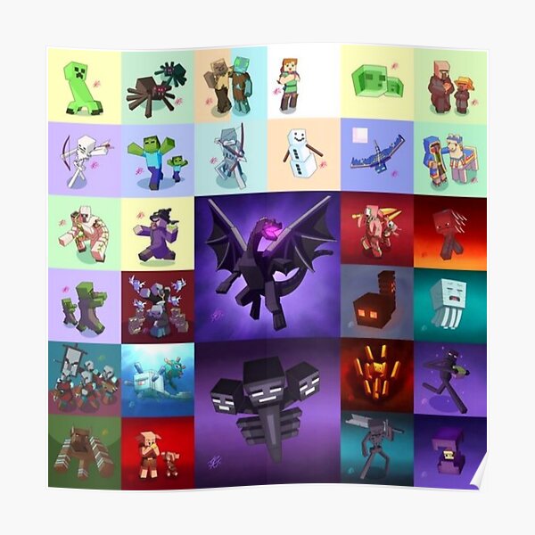 Minecraft Characters Posters | Redbubble