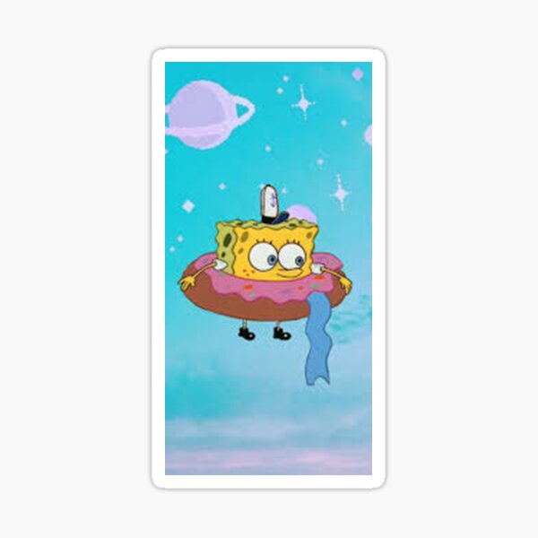 "floating spongebob " Sticker by Mrpig12 | Redbubble