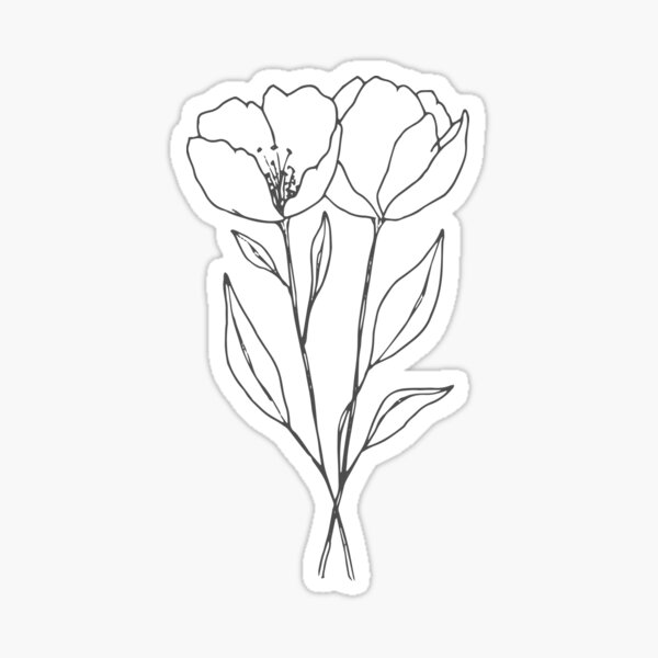 "Flower Outline" Sticker for Sale by Sidthomp | Redbubble