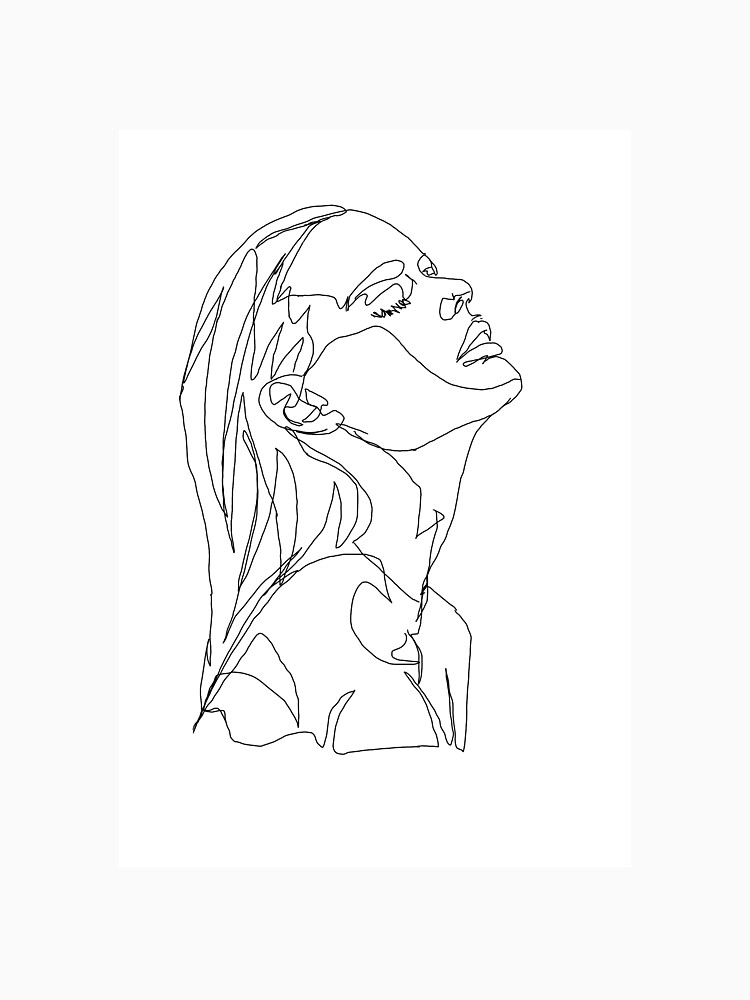 "Single-Line Woman Outline" T-shirt for Sale by hazyyyy | Redbubble ...