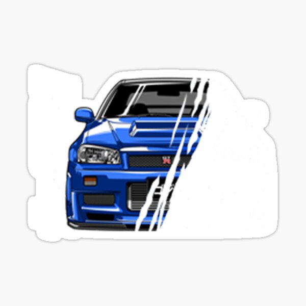 "Nissan Skyline Gtr R34 Front side" Sticker for Sale by KonstanDzedzel ...