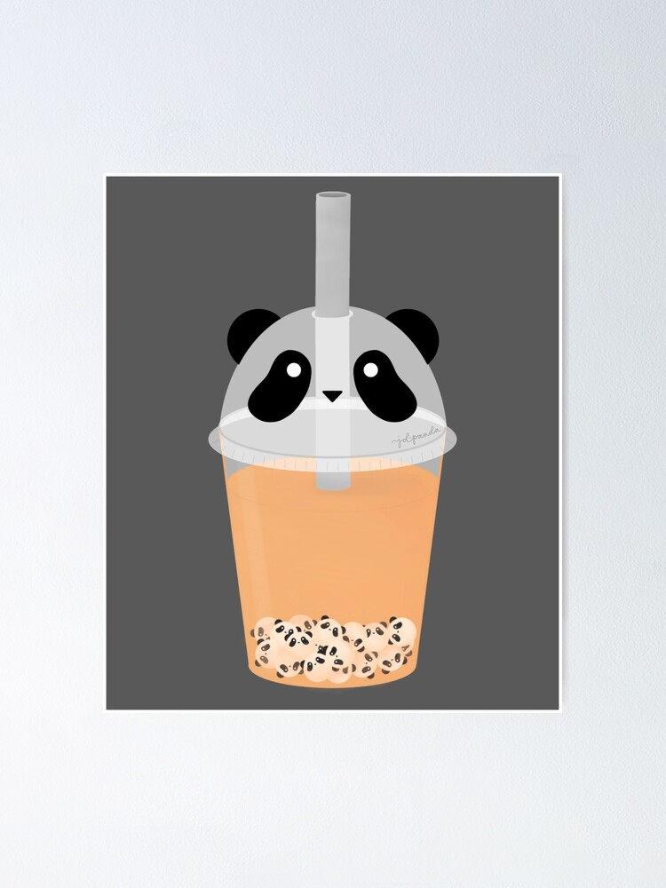 "Bubble Tea: Panda Cup with Panda Boba" Poster for Sale by JD-PANDA ...