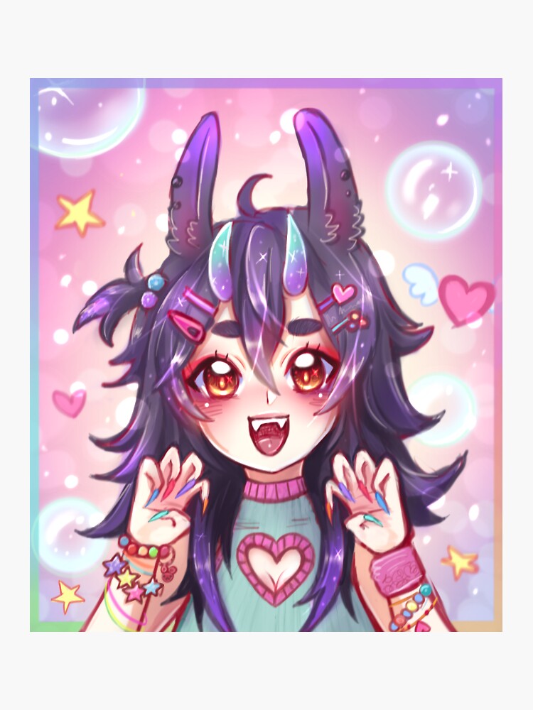 "Kawaii Decora Girl" Sticker for Sale by Devious-Monster | Redbubble