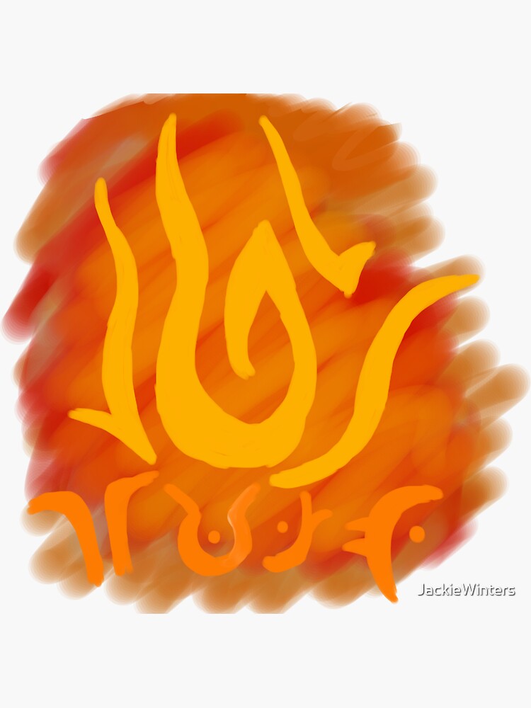 "Fire Elemental Emblem" Sticker for Sale by JackieWinters | Redbubble