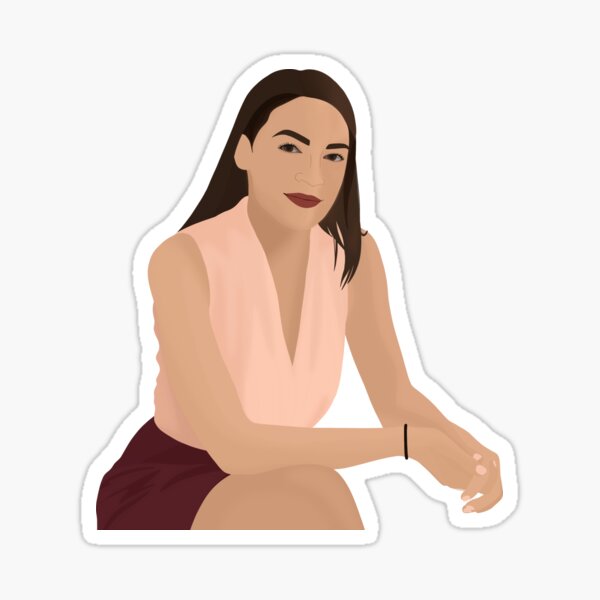 "alexandria ocasio-cortez aoc photoshoot minimalist drawing (version 2 ...