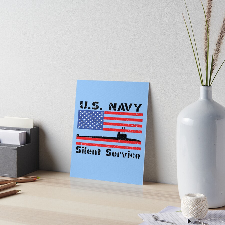 "US Navy Silent Service Submarine Flag Clear White Bkgrd" Art Board ...