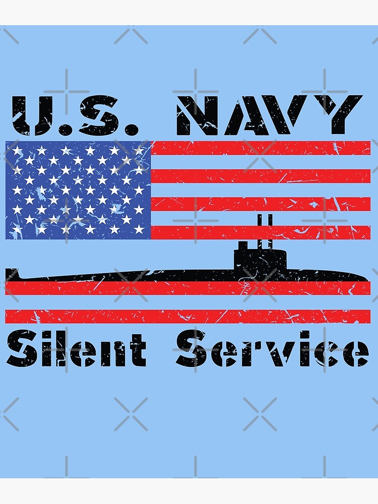 "US Navy Silent Service Submarine Flag Clear White Bkgrd" Poster by ...