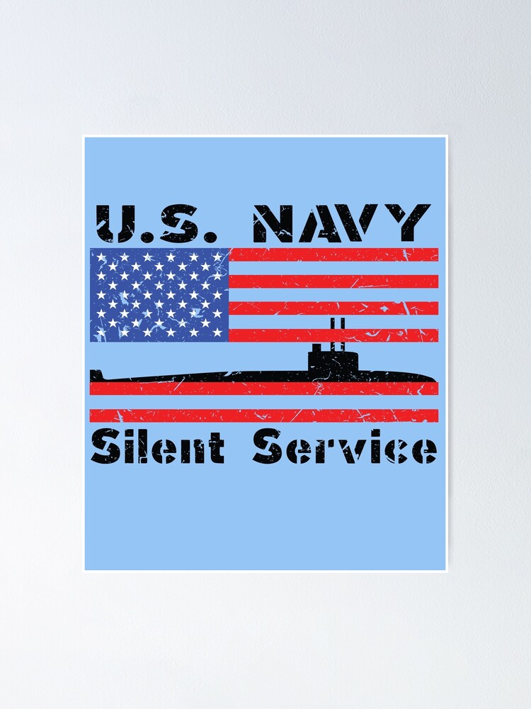 "US Navy Silent Service Submarine Flag Clear White Bkgrd" Poster by ...