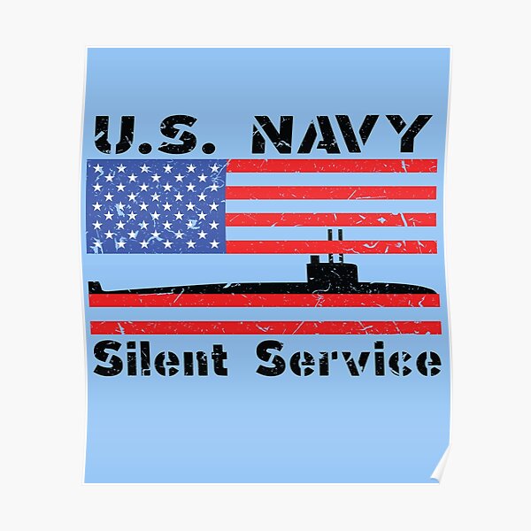 "US Navy Silent Service Submarine Flag Clear White Bkgrd" Poster by ...