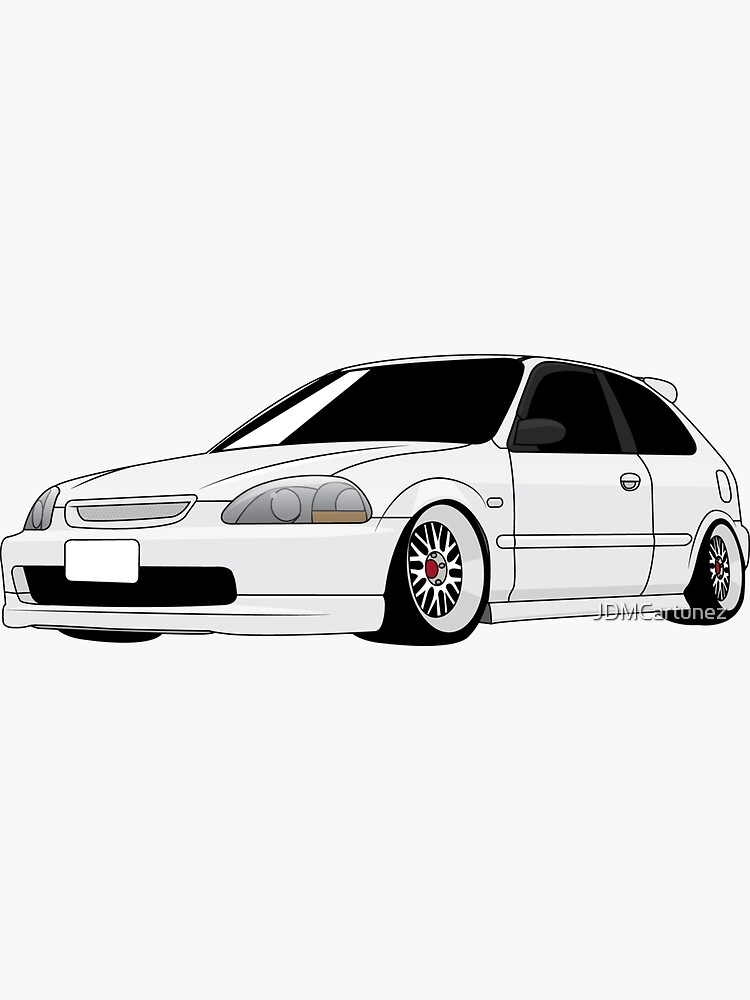 "EK Hatch JDM Sticker" Sticker for Sale by JDMCartunez | Redbubble