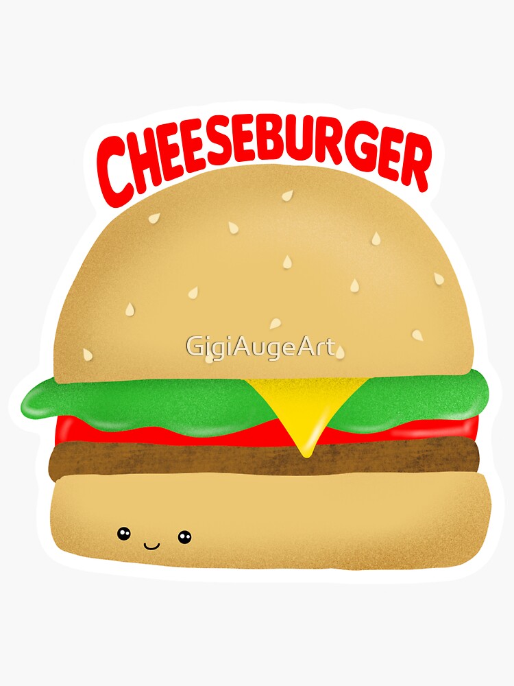 Cheeseburger Sticker For Sale By Gigiaugeart Redbubble