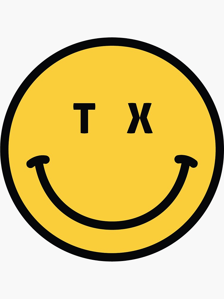 "Texas Smiley Face" Sticker for Sale by Lexanna | Redbubble