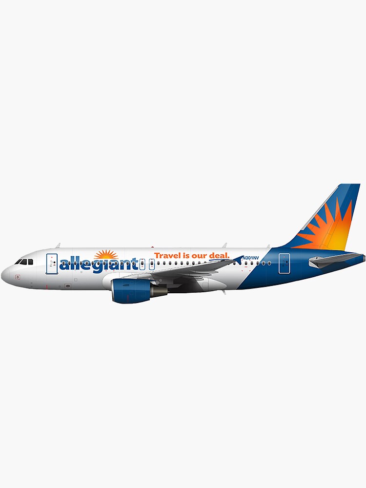 "Allegiant Airlines Airbus A320" Sticker for Sale by AirlineArtwork ...
