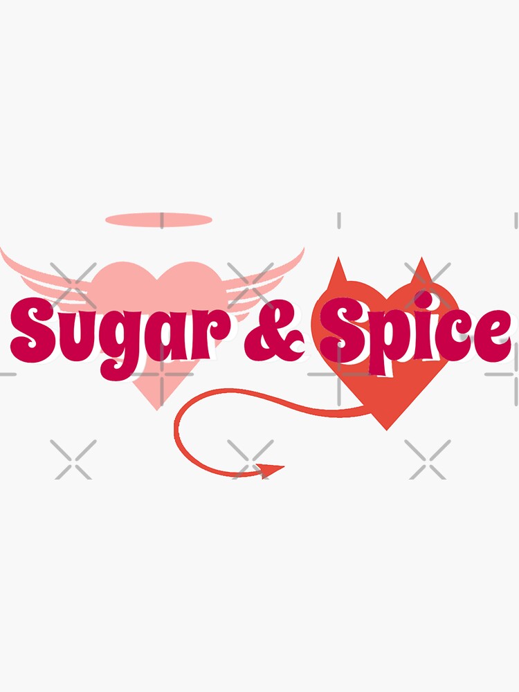 "Sugar and Spice Hearts demon and Angel" Sticker for Sale by ...