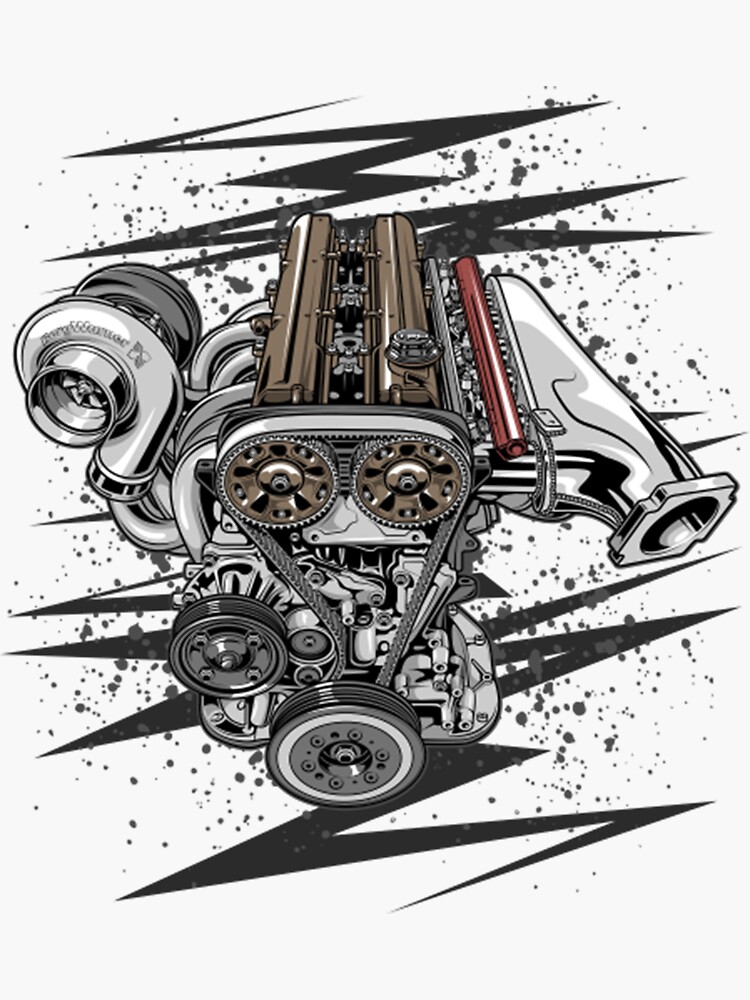 "Toyota 2jz Gte Toyota 2jz gte engine" Sticker for Sale by LugCraft1987 ...