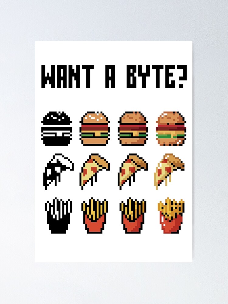 "want a byte pixel art" Poster by posza | Redbubble