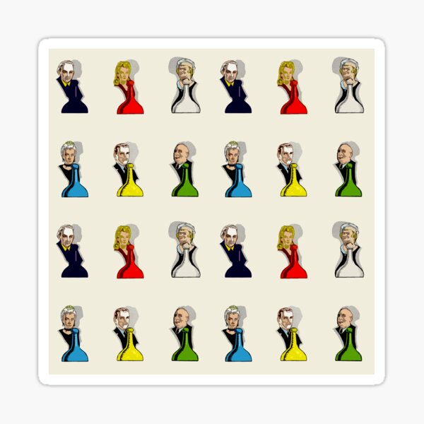 "Clue: The Characters" Sticker for Sale by MyBigBear | Redbubble