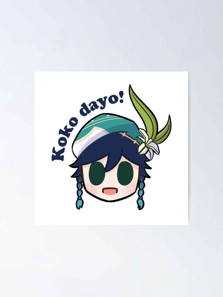"Genshin Impact Venti koko dayo" Poster by Morcawork | Redbubble