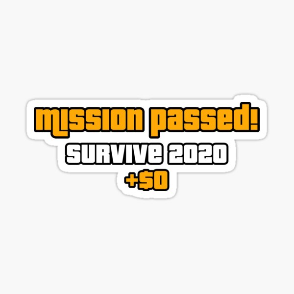 "GTA themed Mission Passed funny design" Sticker for Sale by ArtsyBits ...