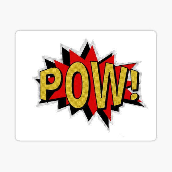 "pow " Sticker for Sale by oboe103 | Redbubble