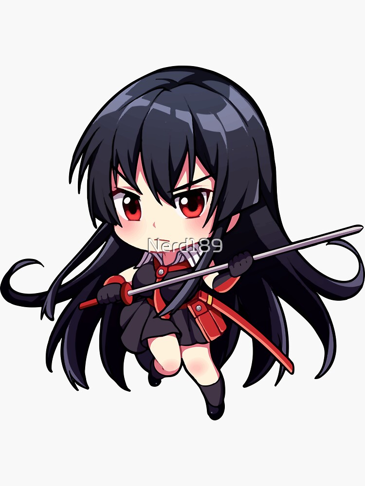 "Akame Chibi" Sticker for Sale by Nerd189 | Redbubble