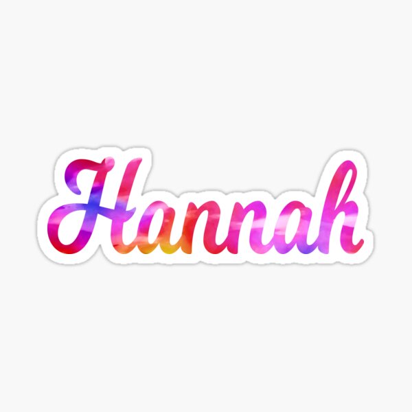 "Hannah girls name multi color" Sticker for Sale by ComicKitsch | Redbubble