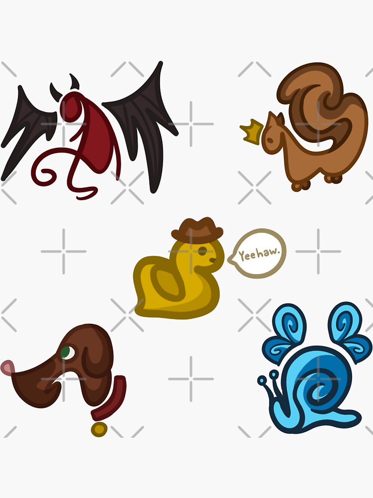 "Abstract Animalia Sticker Pack" Sticker by caitlinbeanie | Redbubble