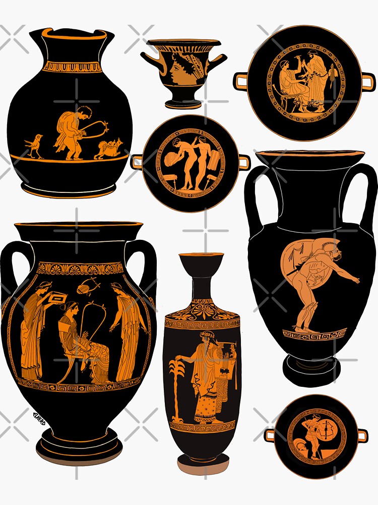 "Red figure pottery" Sticker for Sale by elkeclose | Redbubble