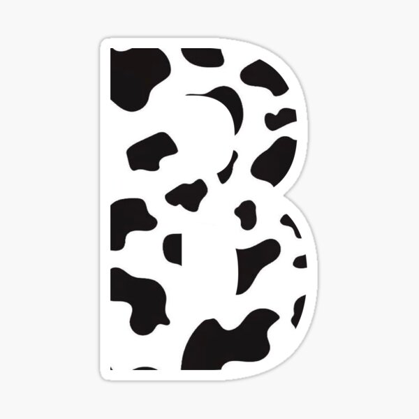 "Letter B - Cow Print" Sticker by Meganb1220 | Redbubble
